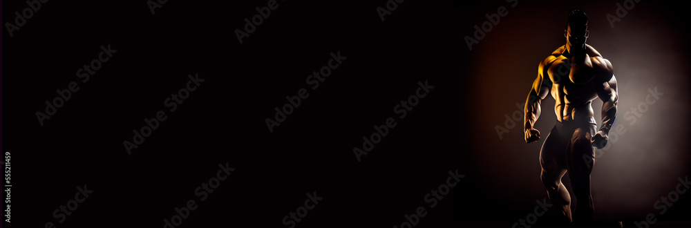 Muscular man showing muscles created with Generative Ai Stock ...