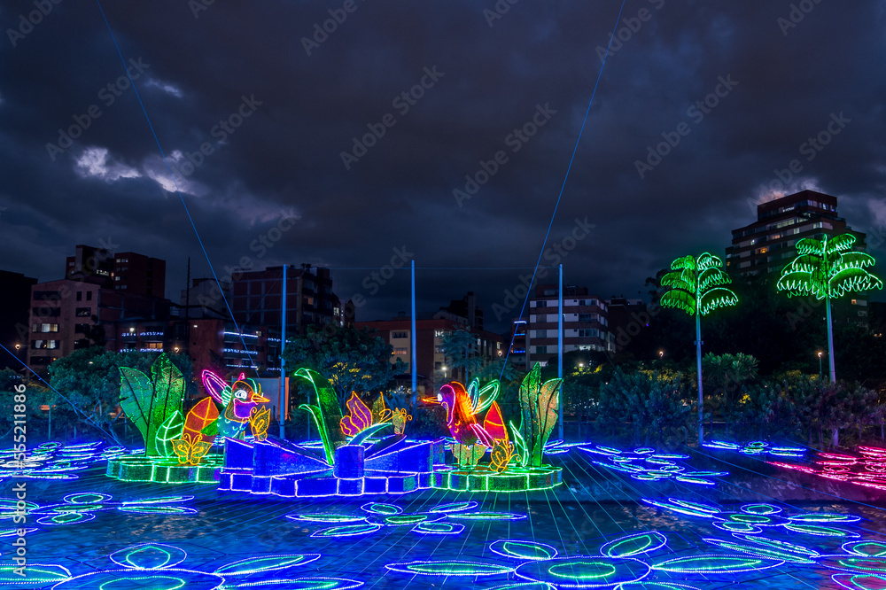 Medellin, Antioquia, Colombia. December 7, 2022: Christmas lights over ...