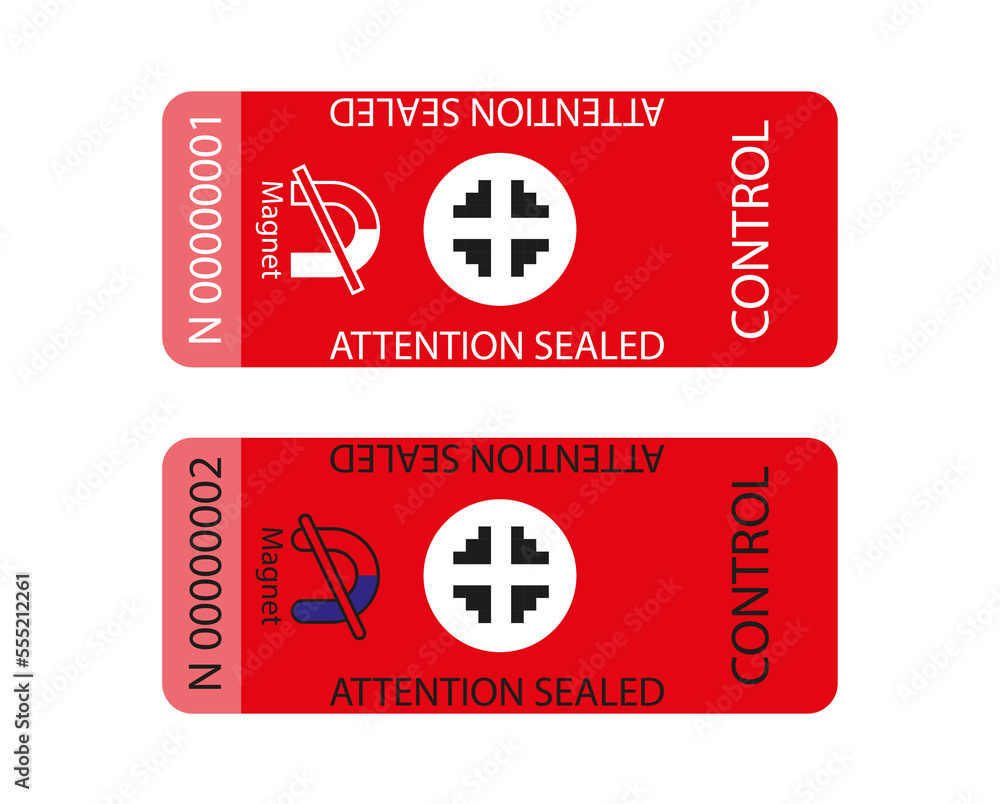 Number seal. Magnetic seal. Control seal. Number seal of control. Stock ...