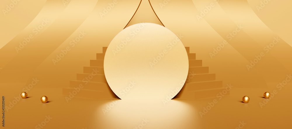 Golden Background. Luxury wallpaper for product advertising. Modern ...