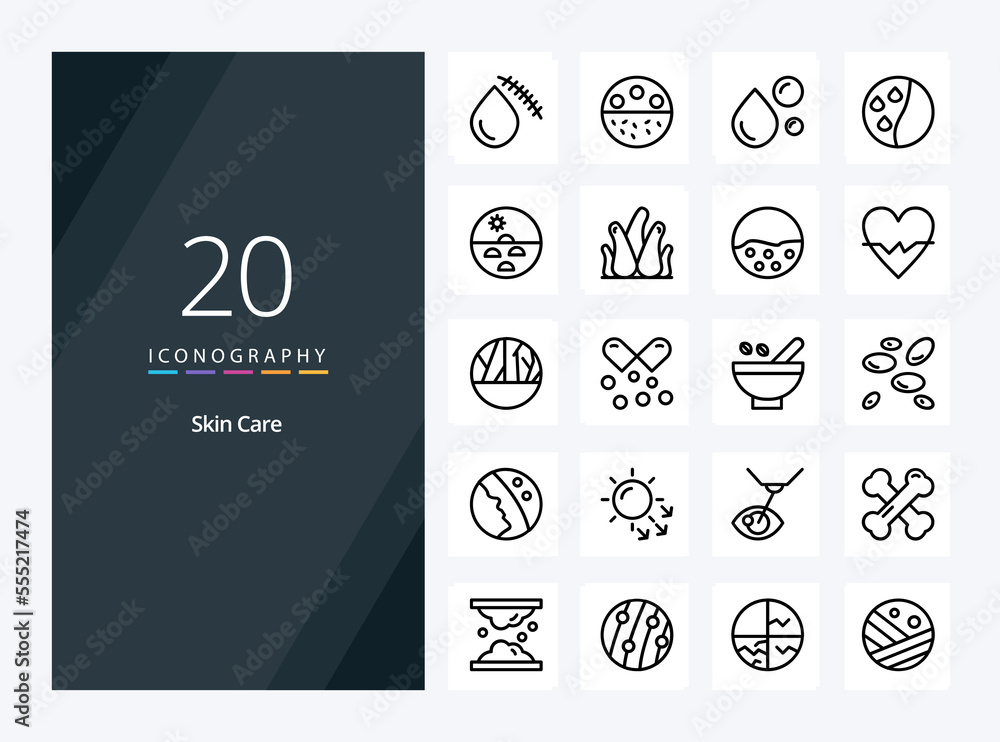 20 Skin Outline icon for presentation Stock Vector | Adobe Stock