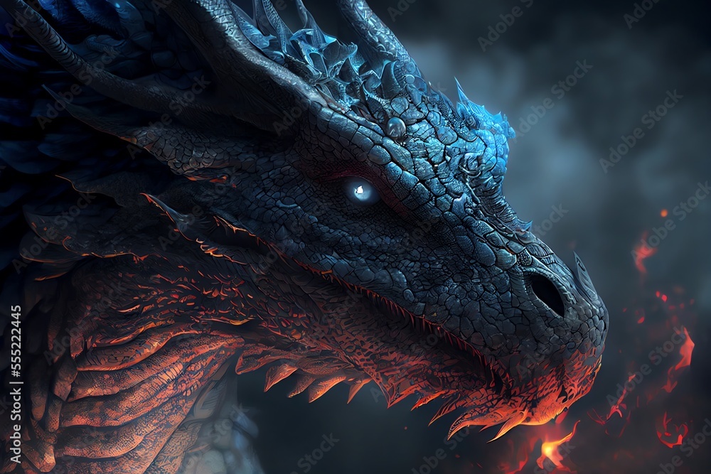 Dragon fantasy concept art mythological creature. Generative AI Stock ...