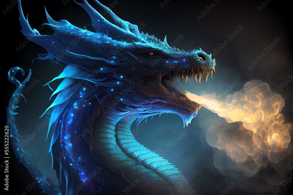 Dragon fantasy concept art mythological creature. Generative AI Stock ...