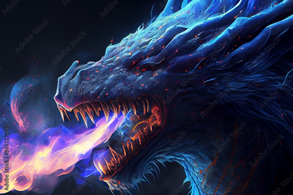 Dragon fantasy concept art mythological creature. Generative AI Stock ...
