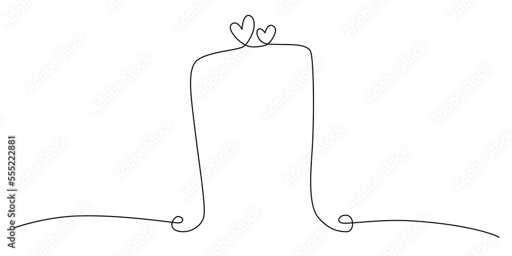 Decoration continuous line hand drawing element arch for wedding photo ...