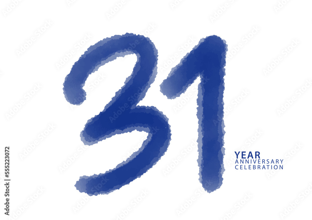 Vetor de 31 year anniversary celebration blue color logotype vector, 31 ...