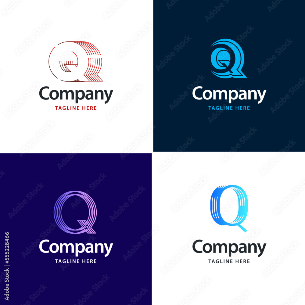 Vetor de Letter Q Big Logo Pack Design Creative Modern logos design for ...
