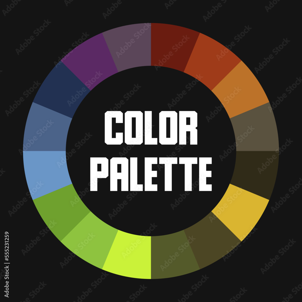 Color wheel combinations. Universal color palette. Vector illustration ...