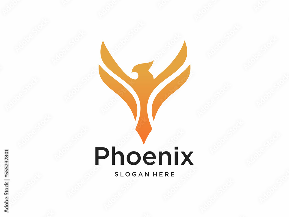 elegant phoenix logo with clean design template Stock Vector | Adobe Stock