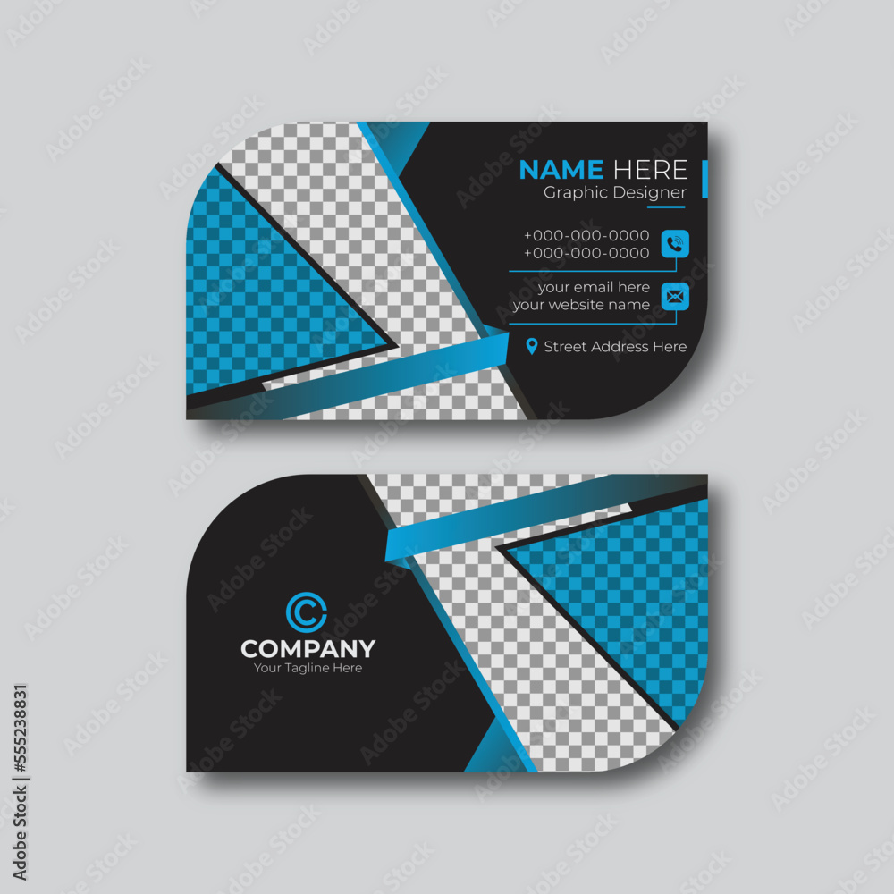 Die-cut business card with rounded corners and leaf shape Stock Vector ...