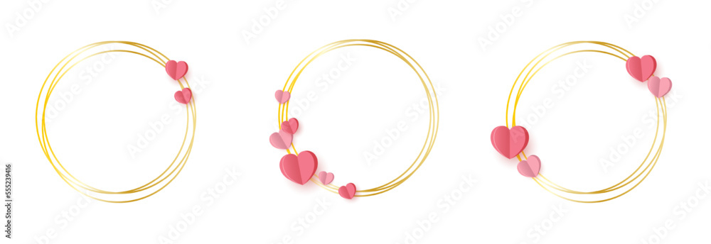 Set of geometric gold frame isolated on white.Golden Geometrical frames ...