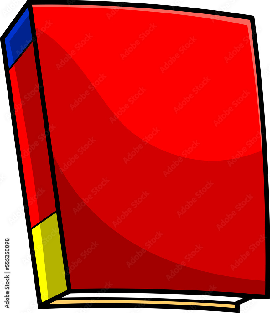 Cartoon Closed Book In Red Cover. Hand Drawn Illustration Isolated On ...