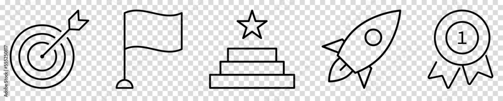 Goal and achievement icon set. Symbol for website design, logo, app, UI ...