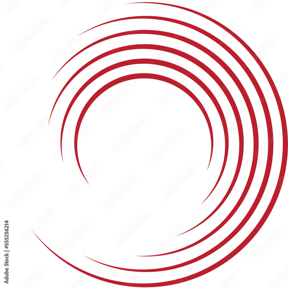 Vecteur Stock Red circle speed lines isolated. Abstract speed lines in ...