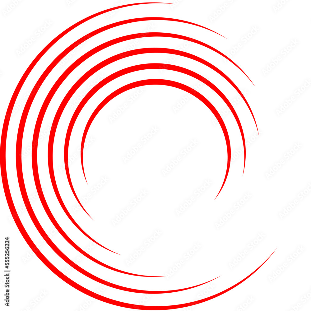 Red circle speed lines isolated. Abstract speed lines in circle form ...