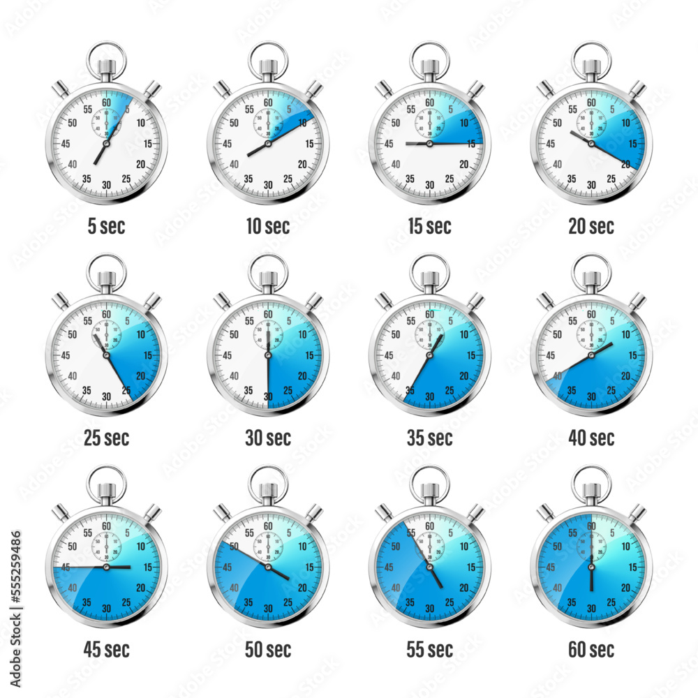 Realistic Classic Stopwatch Icons Shiny Metal Chronometer Time realistic-classic-stopwatch-icons-shiny-metal-chronometer-time