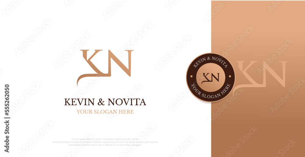Initial KN Logo Design Vector Stock Vector | Adobe Stock