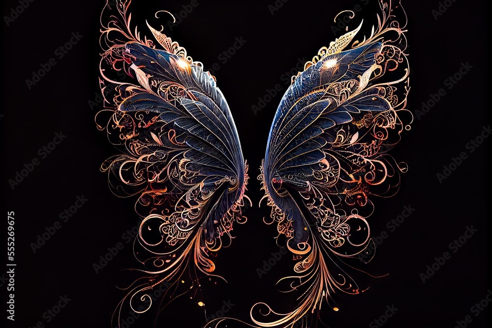 Photoshop overlays set to screen fairy wings drag and drop angel wings ...