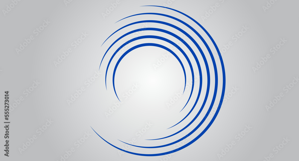 Blue circle speed lines isolated. Abstract speed lines in circle form ...