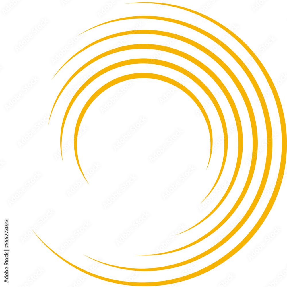 Orange circle speed lines isolated. Abstract speed lines in circle form ...