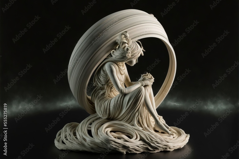 4K resolution or higher, willow tree figurine of saturn. Generative AI ...