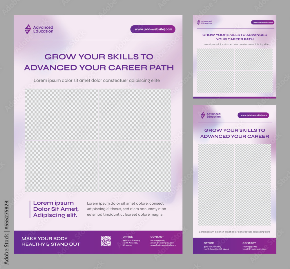 Advanced your career path Gradient Mesh Flyer, banner, social media ...