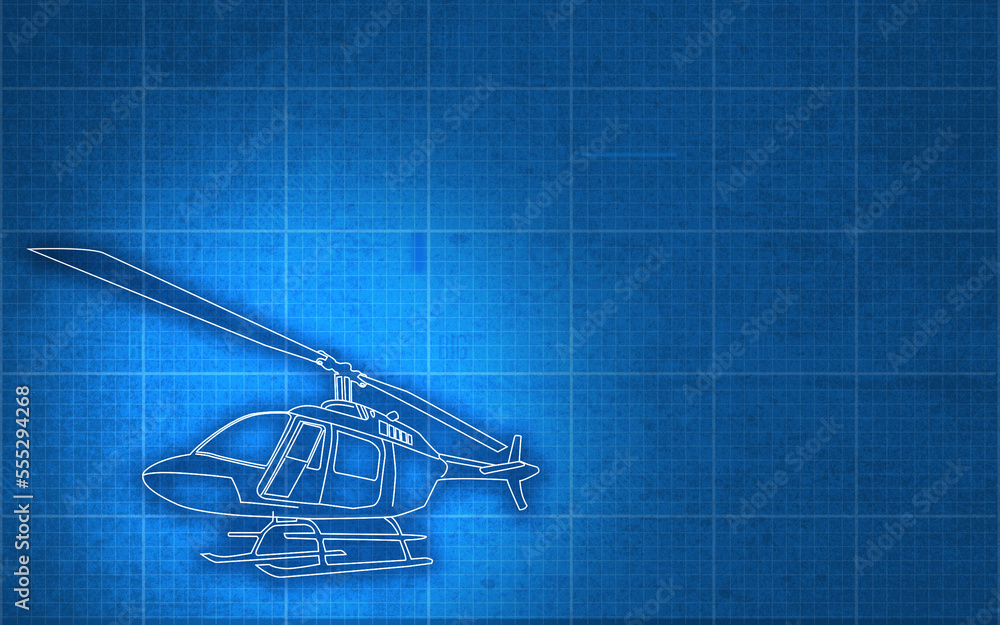Line helicopter sketch blueprint illustration Stock Illustration ...