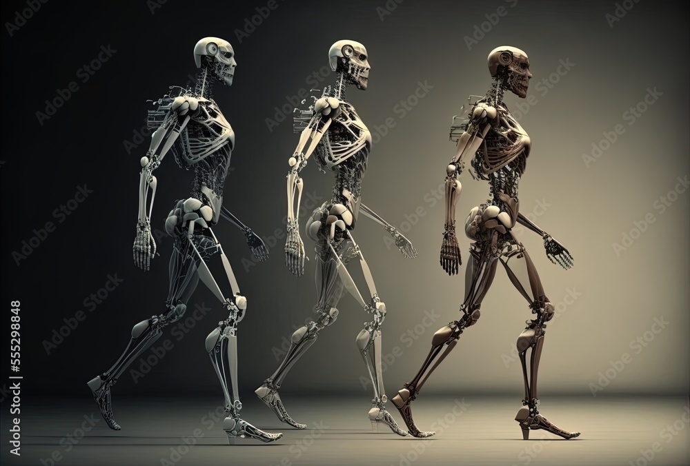 Human walking cycles. Generative AI Stock Illustration | Adobe Stock