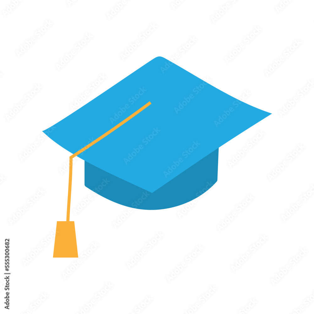 Graduation cap hand drawn clipart illustration isolated Stock Vector ...