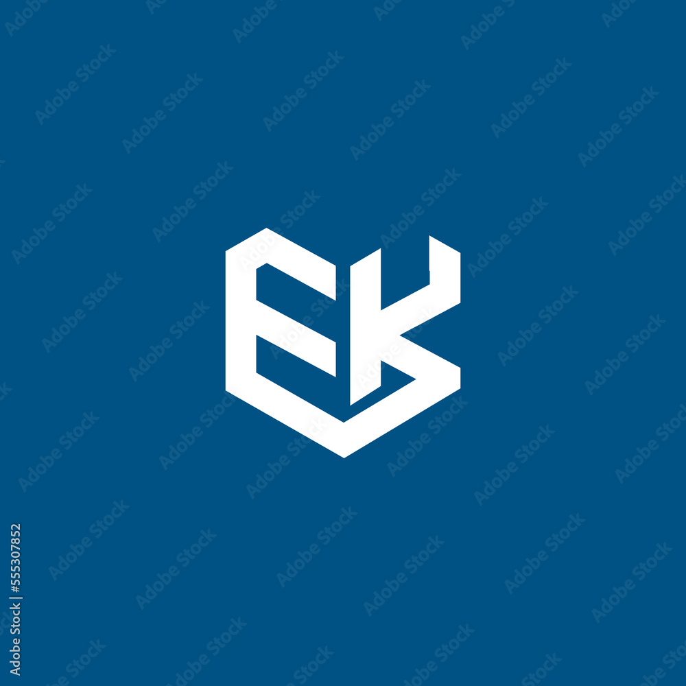 EK 2 letter design for logo and icon.EK monogram logo.vector ...