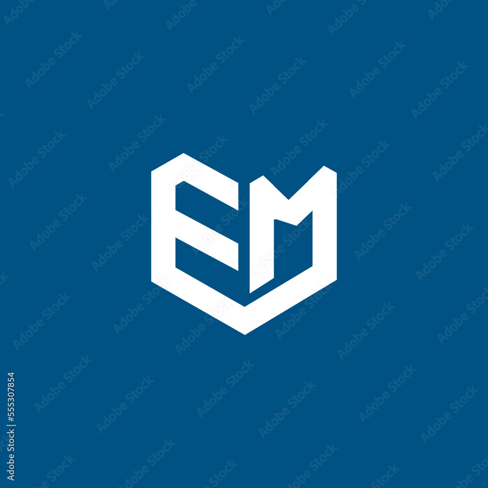 EM 2 letter design for logo and icon.EM monogram logo.vector ...