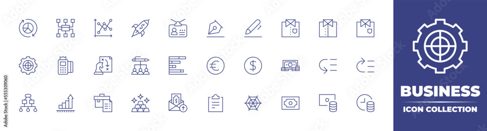 Business line icon collection. Editable stroke. Vector illustration ...