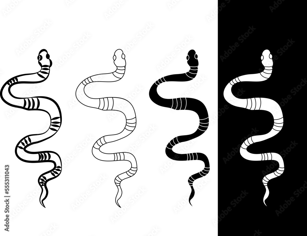Hand drawn snake vector Illustration isolate on white background.Milk ...