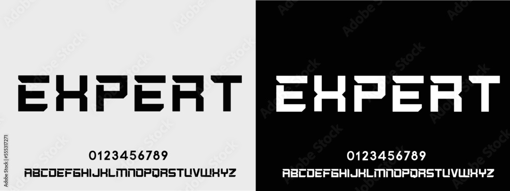 EXPERT Modern Bold Font. Regular Italic Number Typography urban style ...