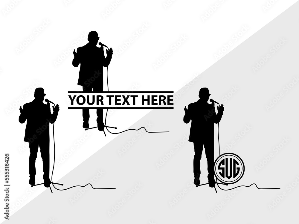 Singer Monogram, Singer Silhouette, Singer SVG, Singing People Svg ...