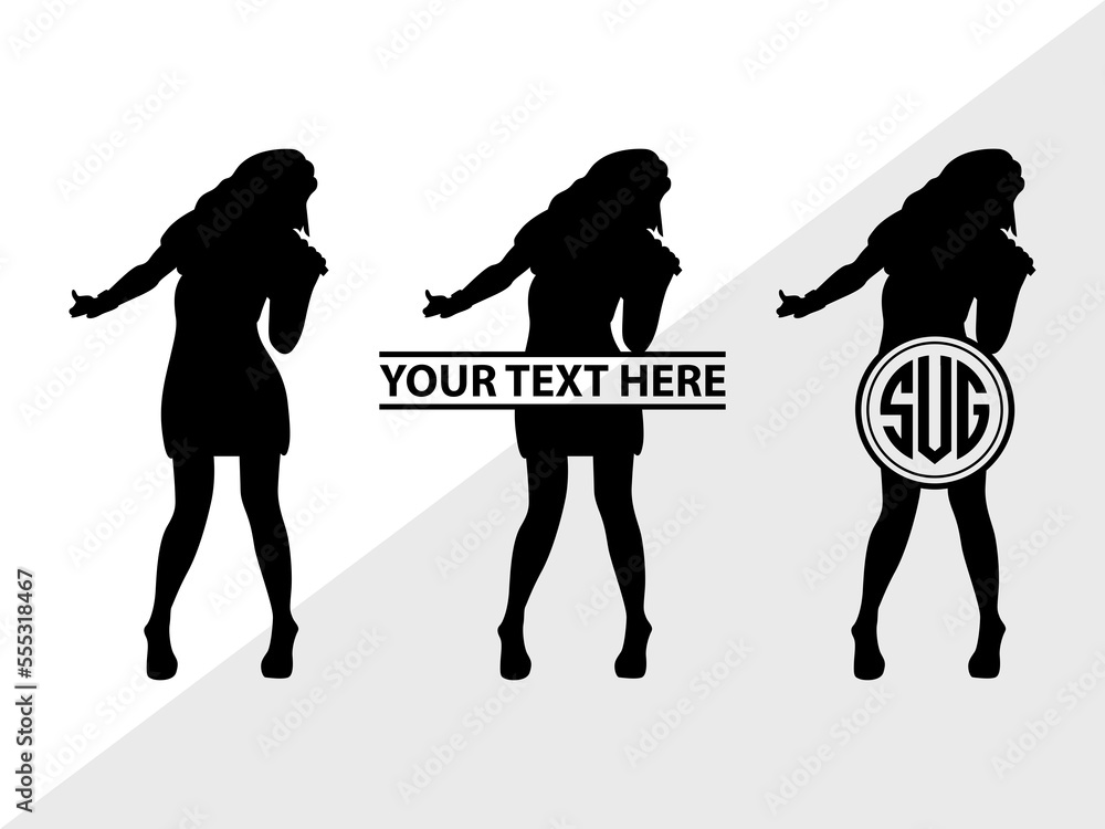 Singer Monogram, Singer Silhouette, Singer SVG, Singing People Svg ...