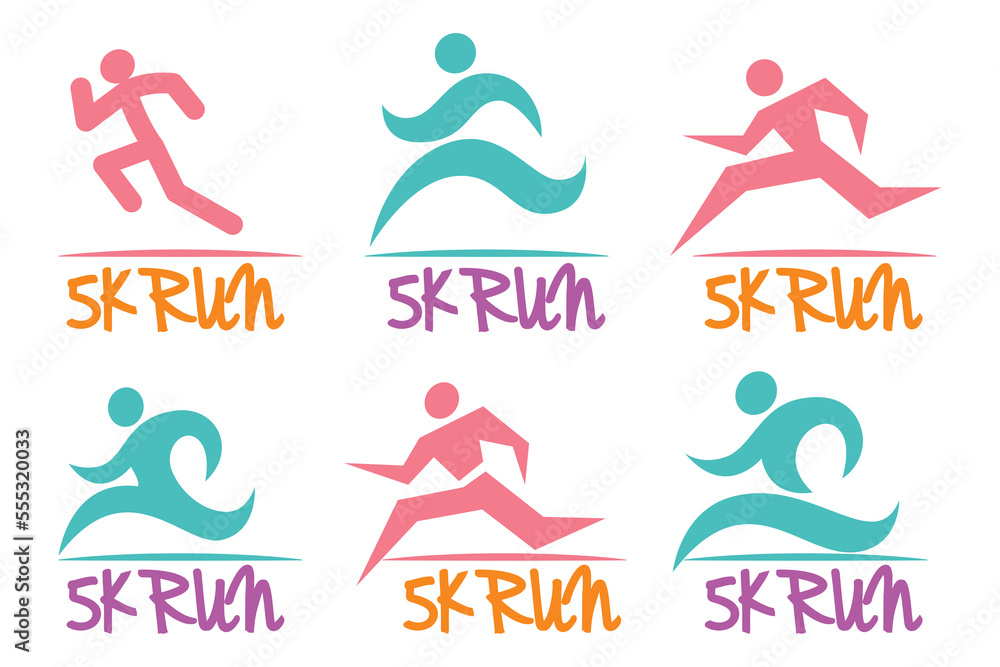Running logo design and sports icon art Stock Vector | Adobe Stock