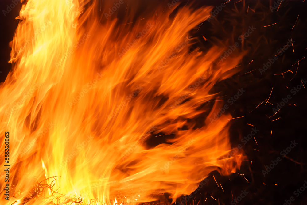 Abstract blaze fire flame texture for banner background. Fire sparks ...