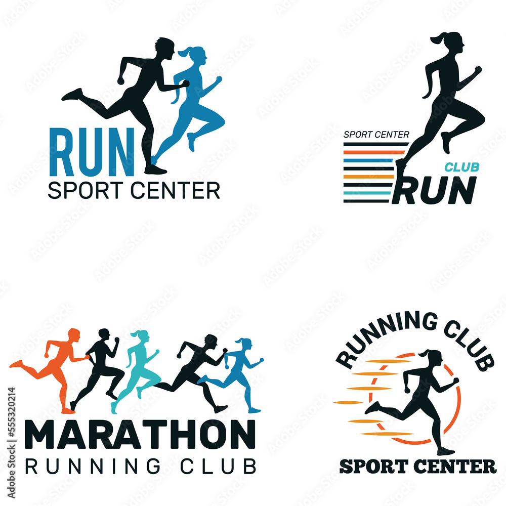Running logo design and sports icon art Stock Vector | Adobe Stock