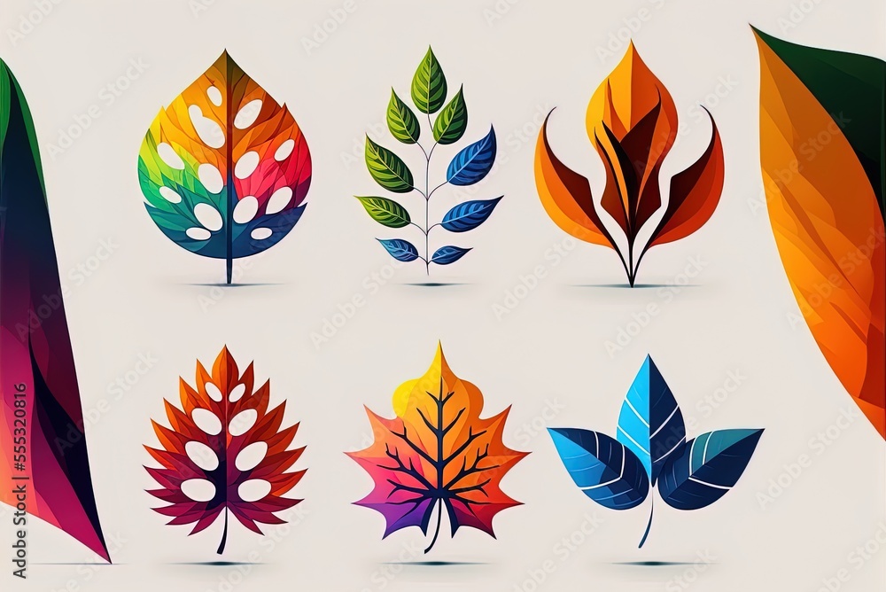 Colorful leaf logos to use as a starting point for your next creative ...