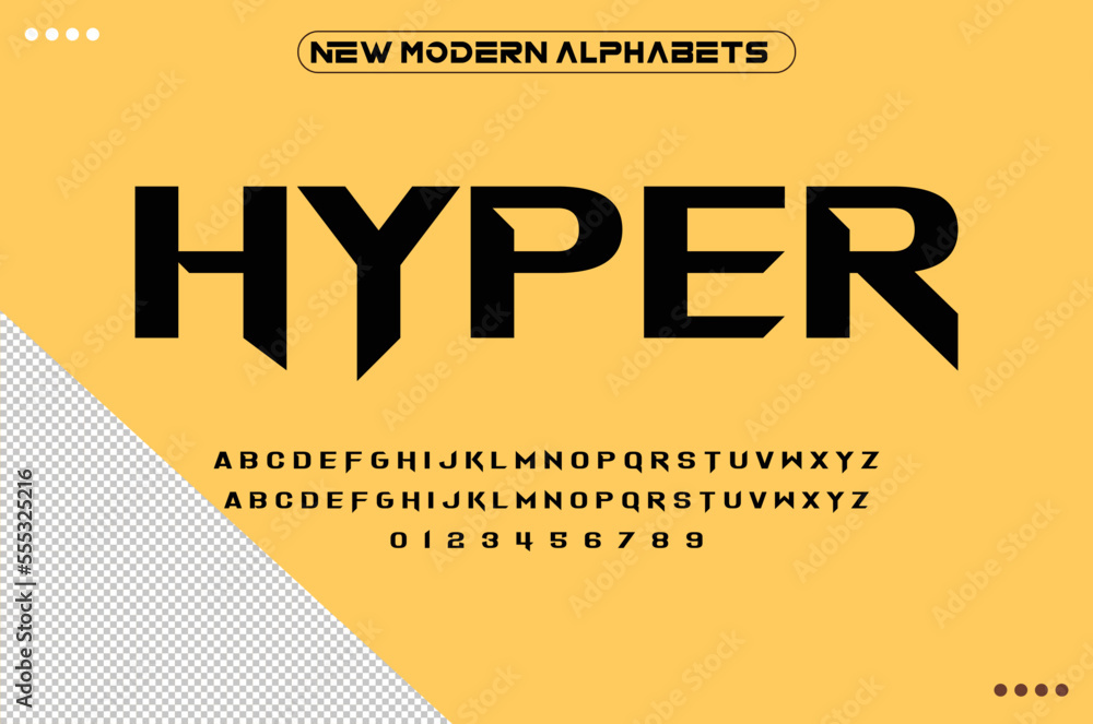 HYPER Luxury Minimal Modern Tech Alphabet Letter Fonts. Typography ...