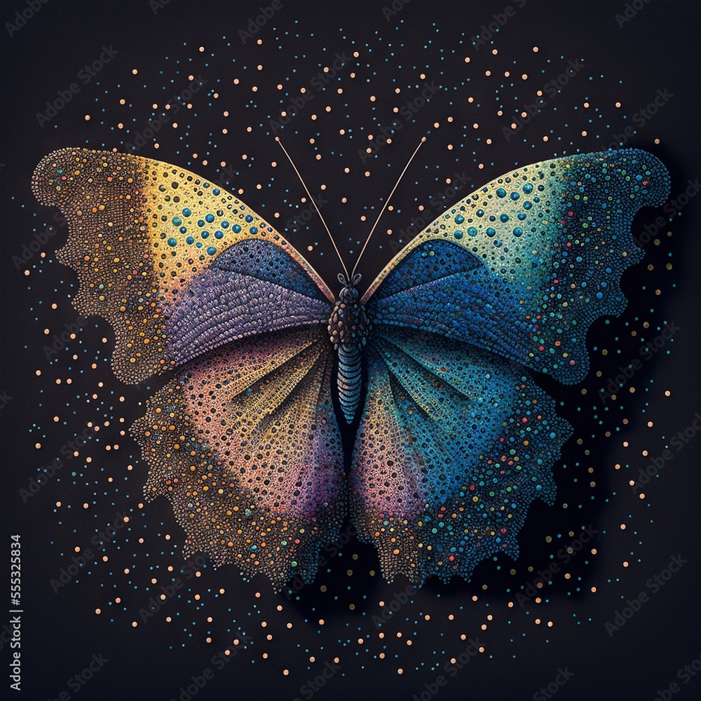 butterfly on black background Stock Illustration | Adobe Stock