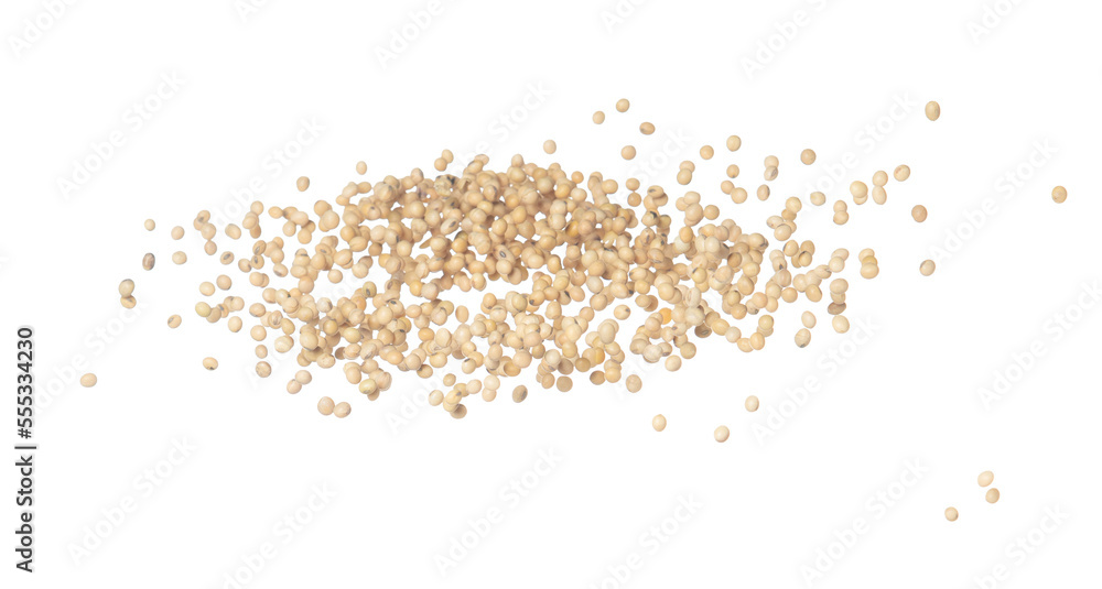 Soy Bean flying explosion, yellow grain beans explode abstract cloud ...