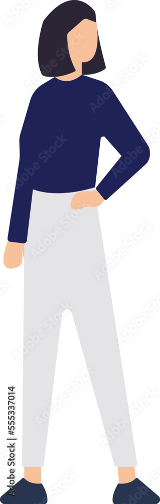 Vettoriale Stock Girl doing modeling pose, A woman doing a guts pose ...