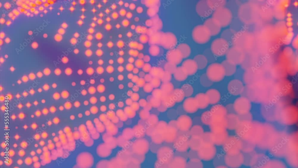 Live pulsations of 3d background with dots. Design. Abstract membrane ...
