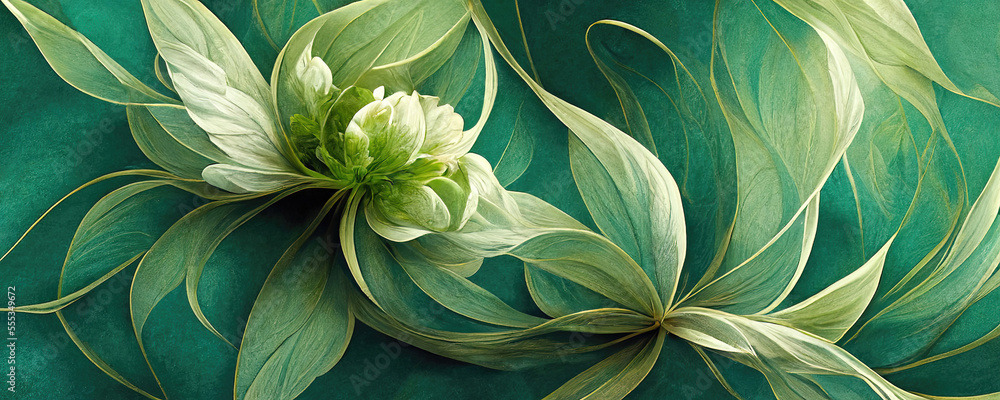 Beautiful abstract green floral design (Generative AI) Stock ...