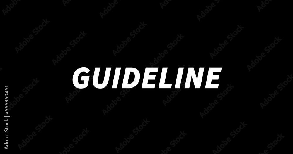 GUIDELINE text animation on black background. Modern text animation ...