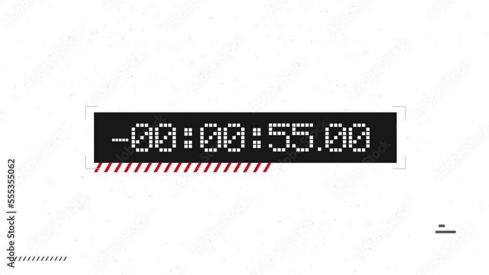 One minute digital timer counter animation with milliseconds. Countdown ...