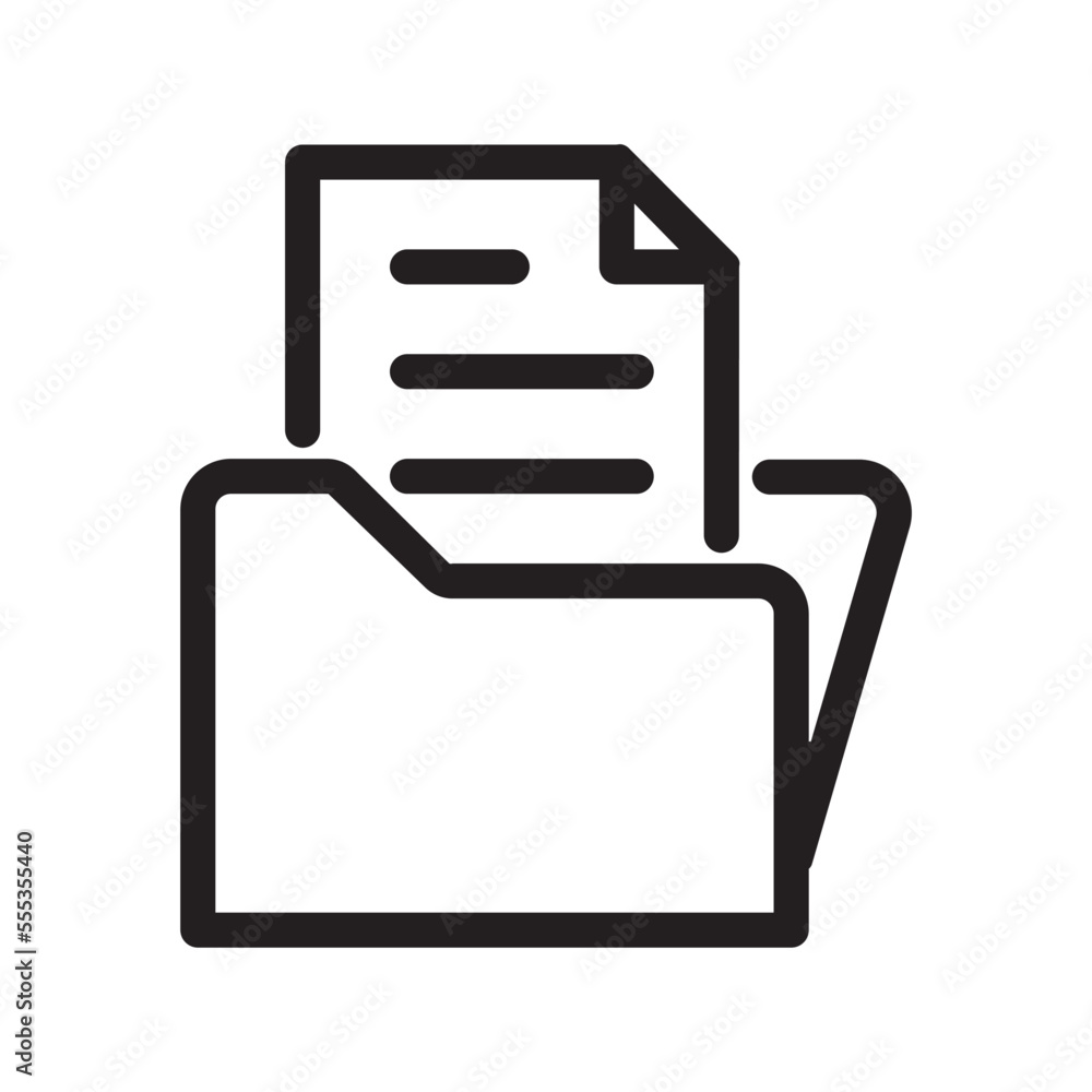 Pictogramme icones et logo document dossier travail gras Stock Vector ...