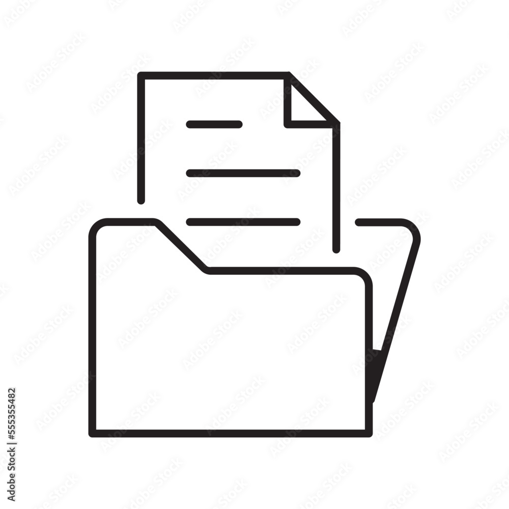 Pictogramme icones et logo document dossier travail Stock ベクター | Adobe ...